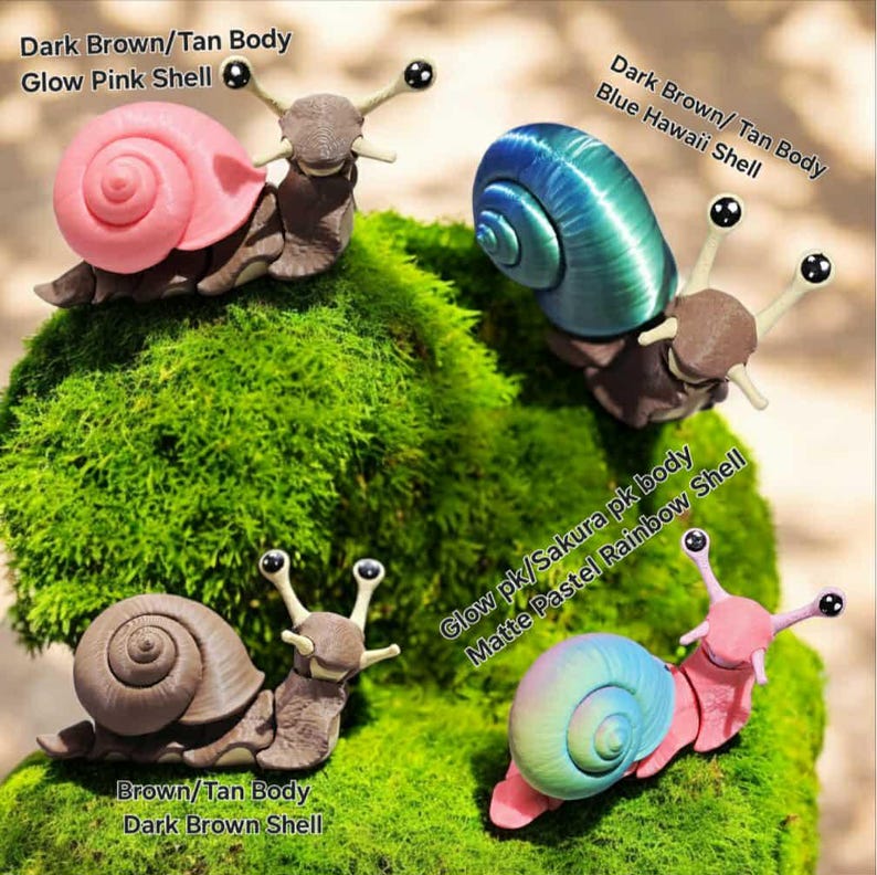 Small Articulated Snail With Interchangeable Shell – 3” Flexi Desk Pet ...