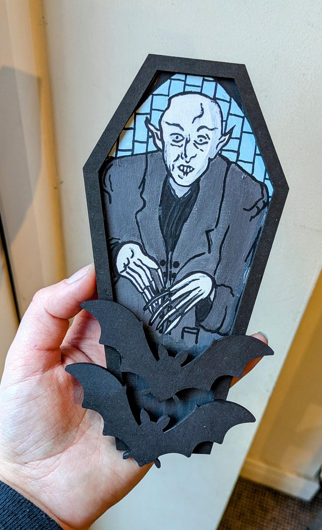 Nosferatu Painting, Vampire Coffin Decor - Etsy