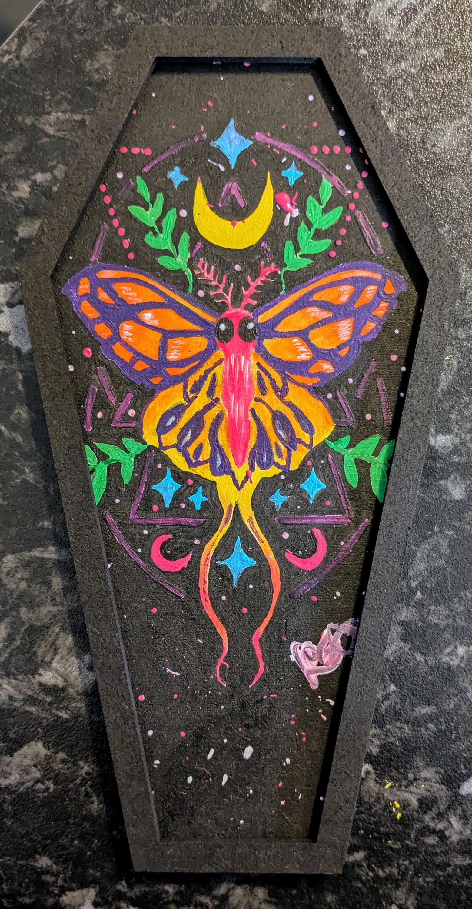 Whimsical Moth in Coffin Frame - Etsy