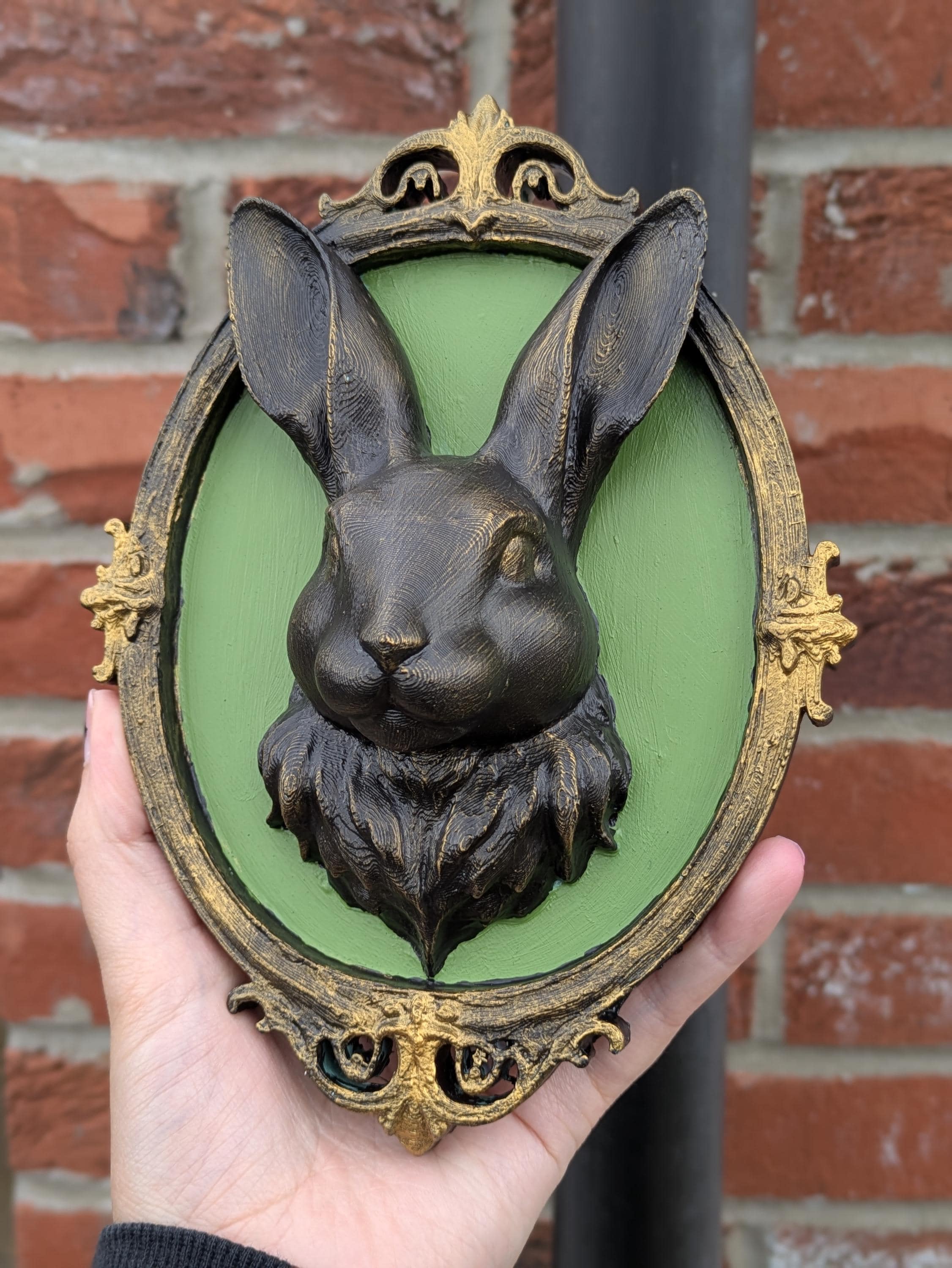 Gothic Rabbit Wall Plaque – Creepy Cute Hare Bust in Ornate Frame ...