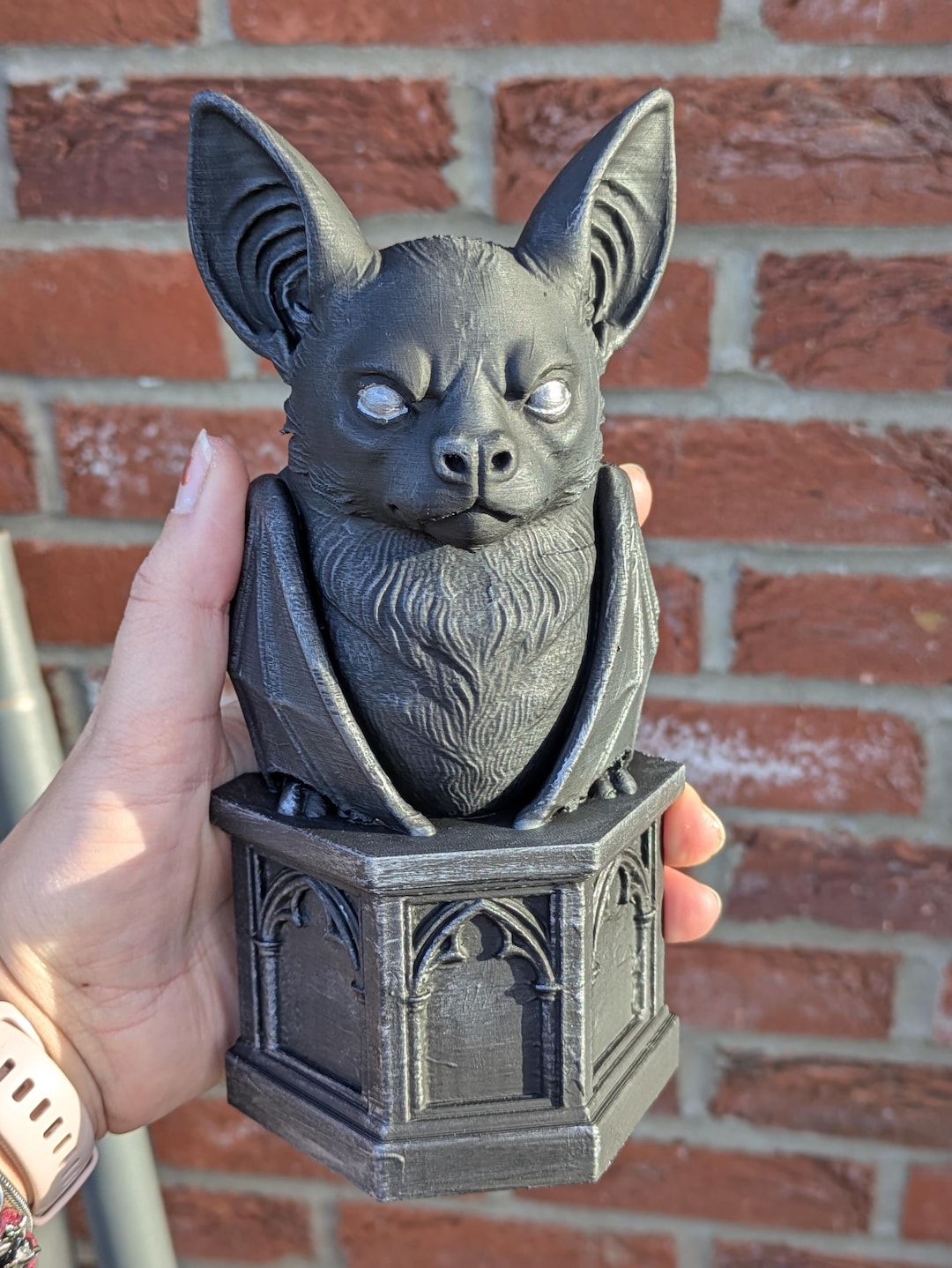 Gothic Bat Bookend | Hand Painted 3D Printed Decor | Dark Academia Home ...
