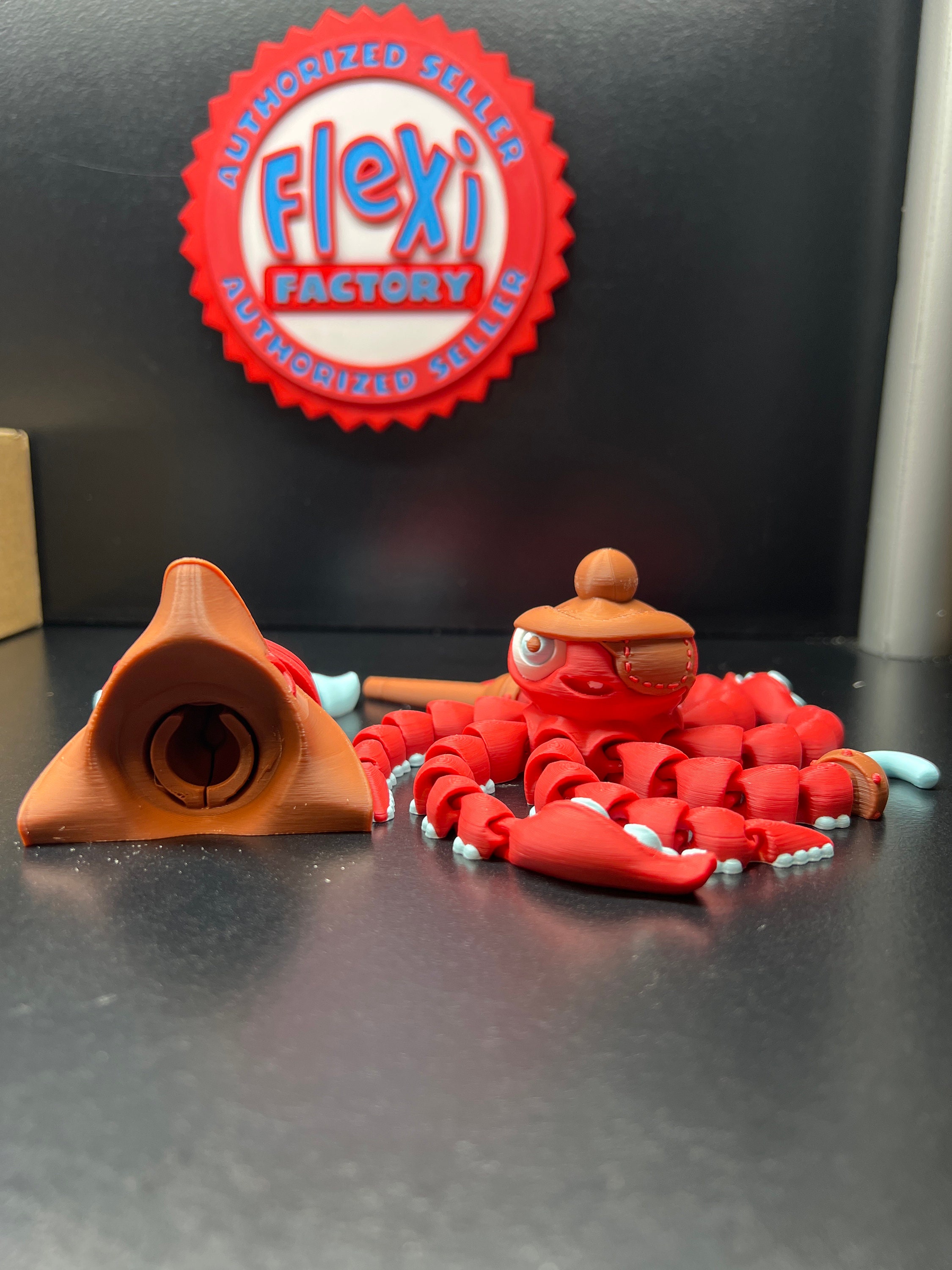 3D Printed Multicolor Flexi Squid Pirate - Etsy