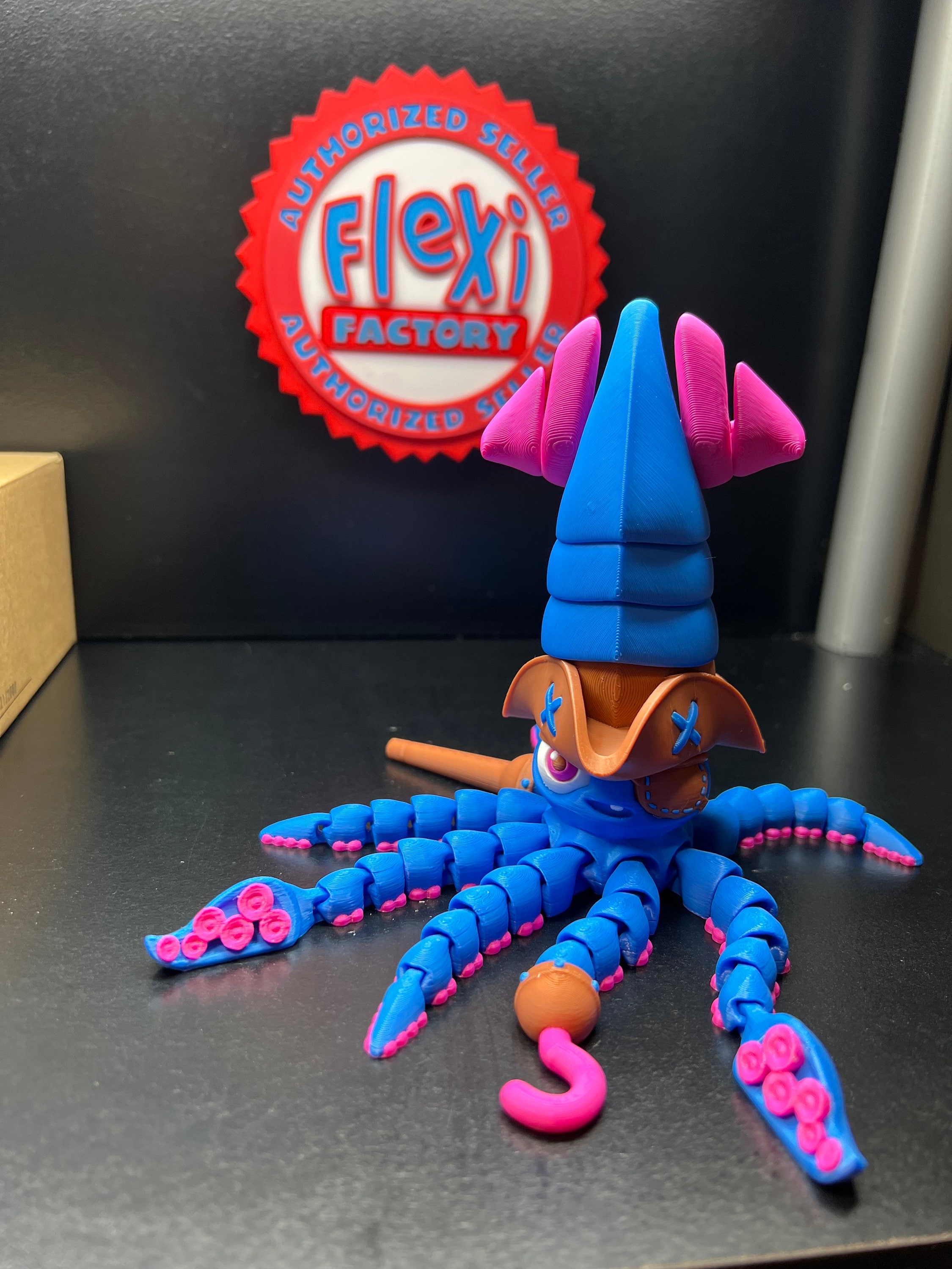 3D Printed Multicolor Flexi Squid Pirate - Etsy