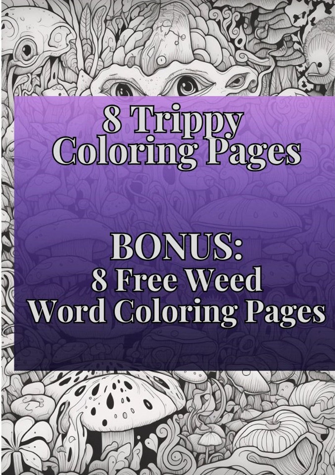 Trippy Coloring Pages, Stoner Coloring Book, Coloring Book Print, Weed ...