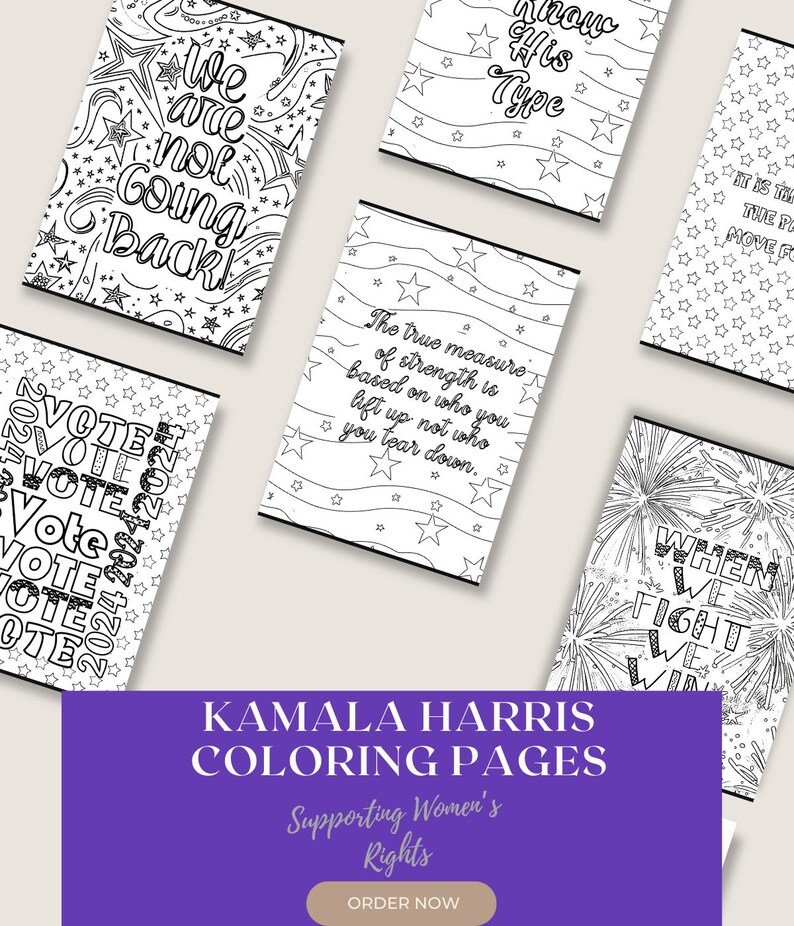Kamala Harris Tim Walz Quote Coloring Pages, 10 Unique Designs ...