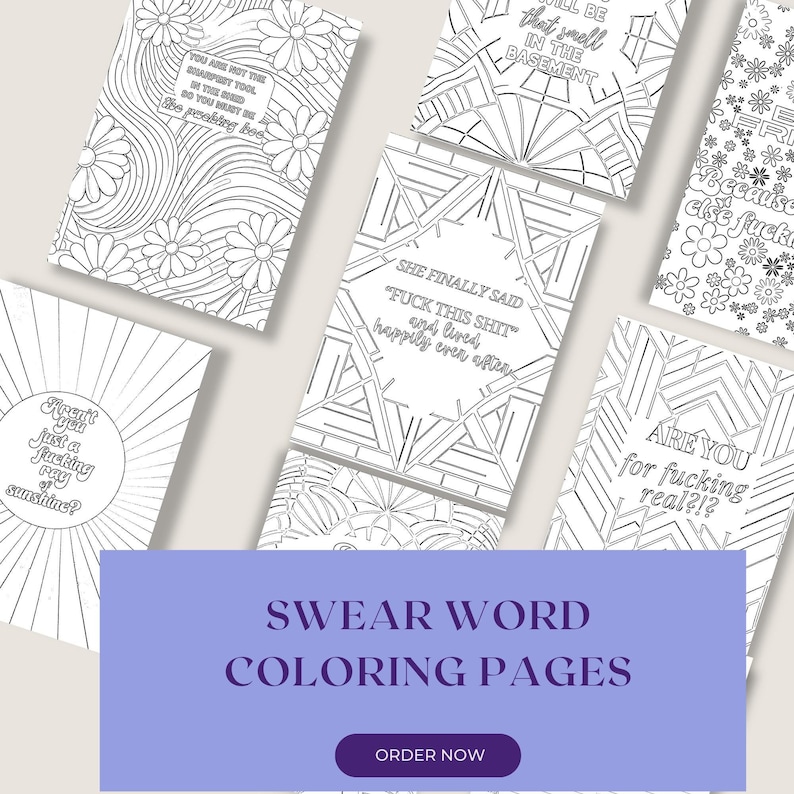 Swear Word Coloring Pages/funny Quotes Coloring Pages for Adults ...