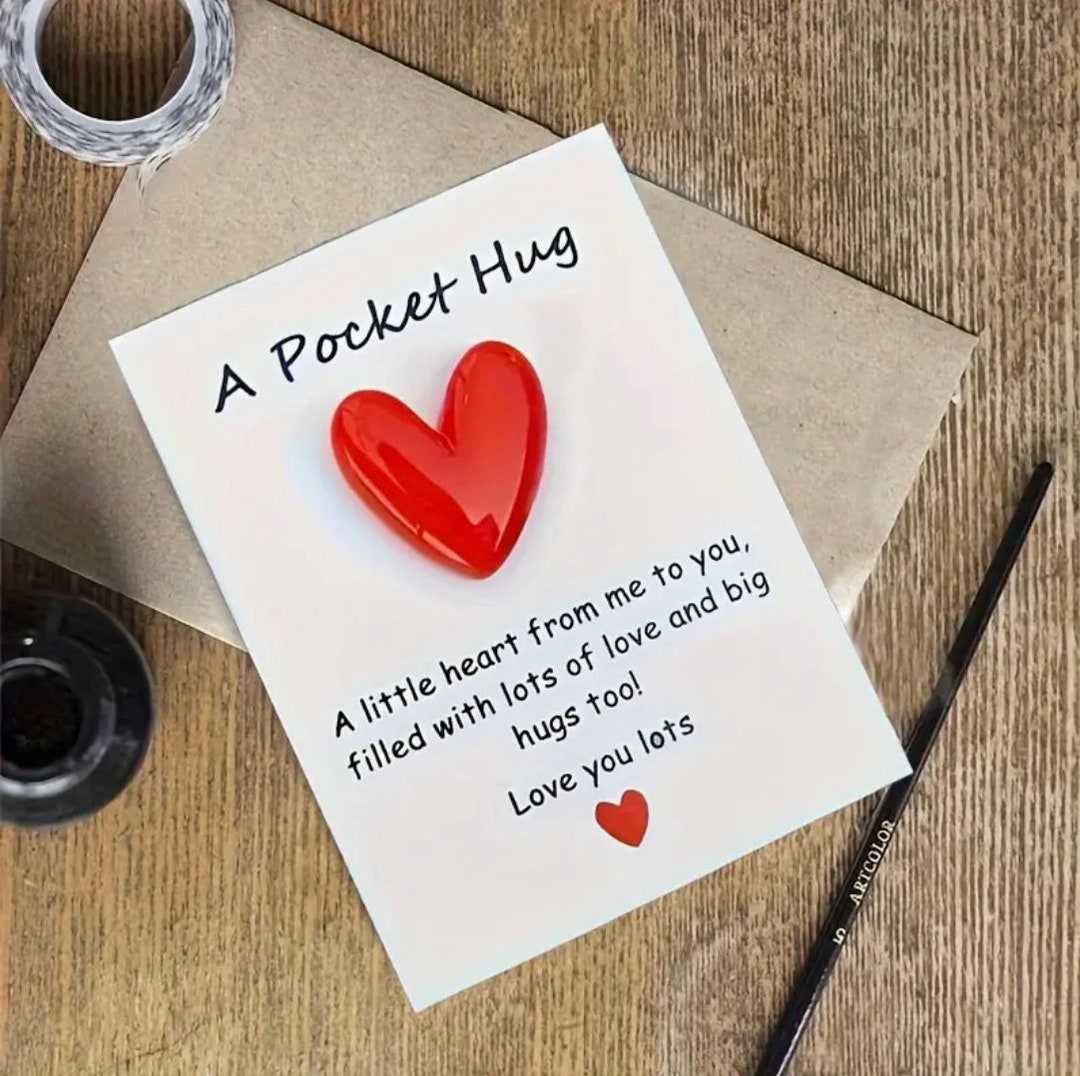 Pocket Hug Poem Card Gift, Hug Token, Thinking of You Gift Cute Resin ...