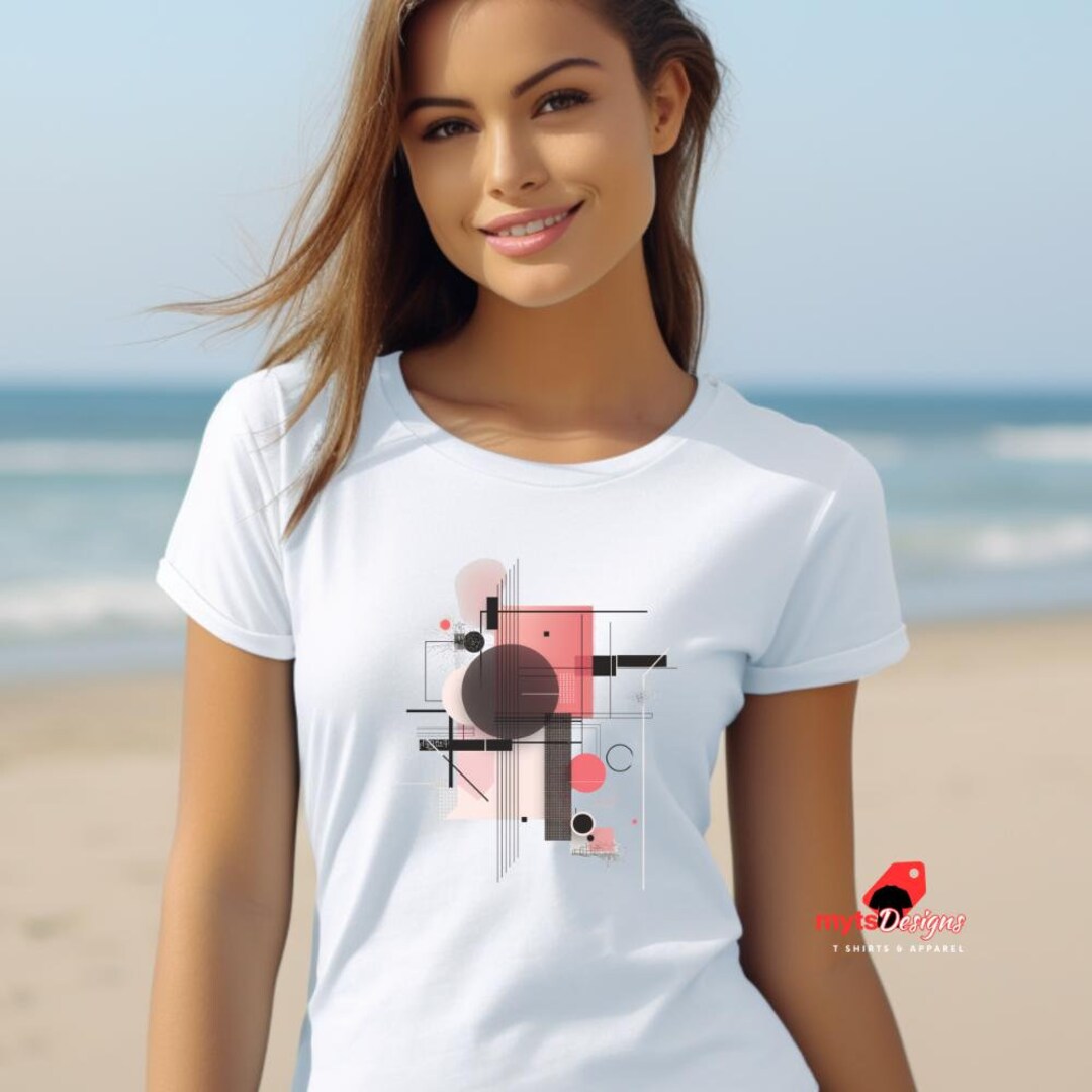 Geometric Design T-shirt, Minimalist Graphic Tee, Modern Art Shirt ...
