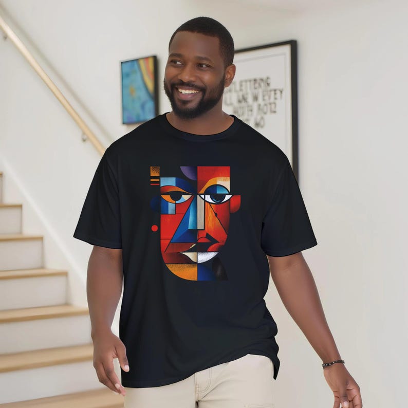 Picasso Geometric Face T-shirt: Abstract Cubist Art, Unisex Gildan Tee ...