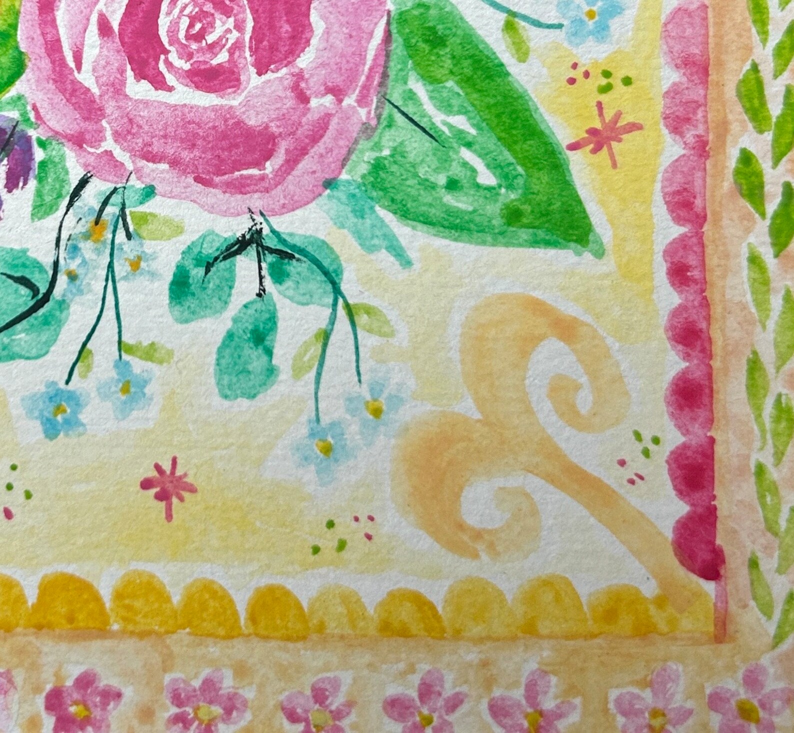 Original Watercolor Painting 4x4 flower Burst Mini/tiny Art Fine Art - Etsy