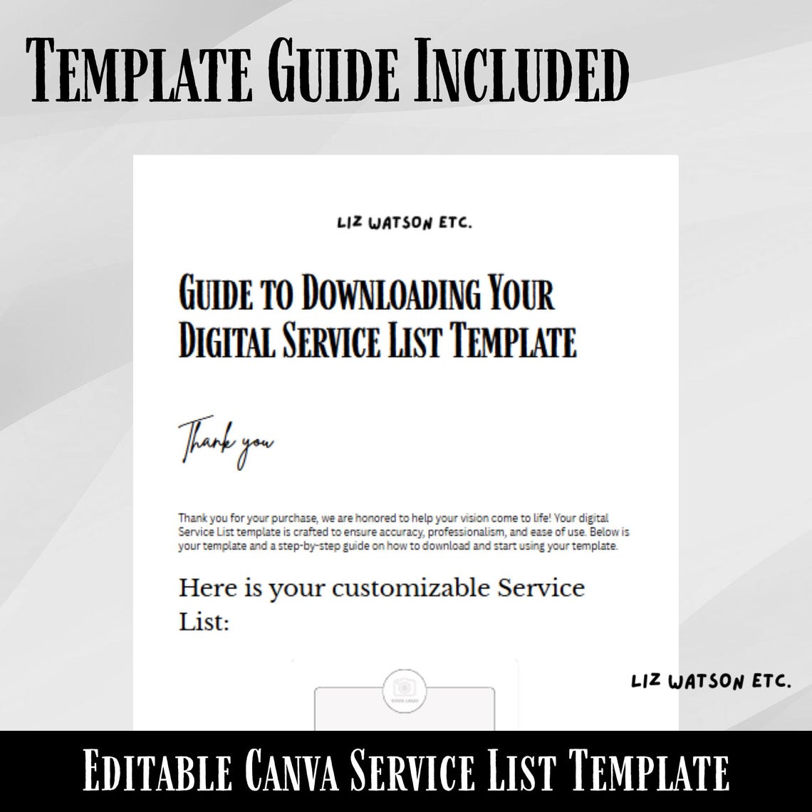 Service List Menu Template | Digital Download | Fully Customizable ...