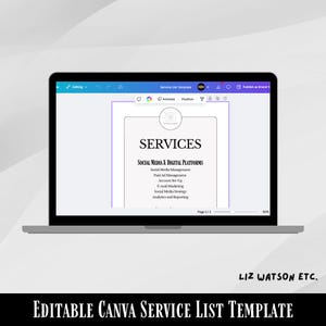 Service List Menu Template | Digital Download | Fully Customizable ...
