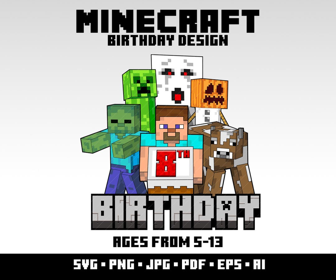 Minecraft Birthday Svg Bundle Gaming Cricut Minecraft Birthday Gamer ...