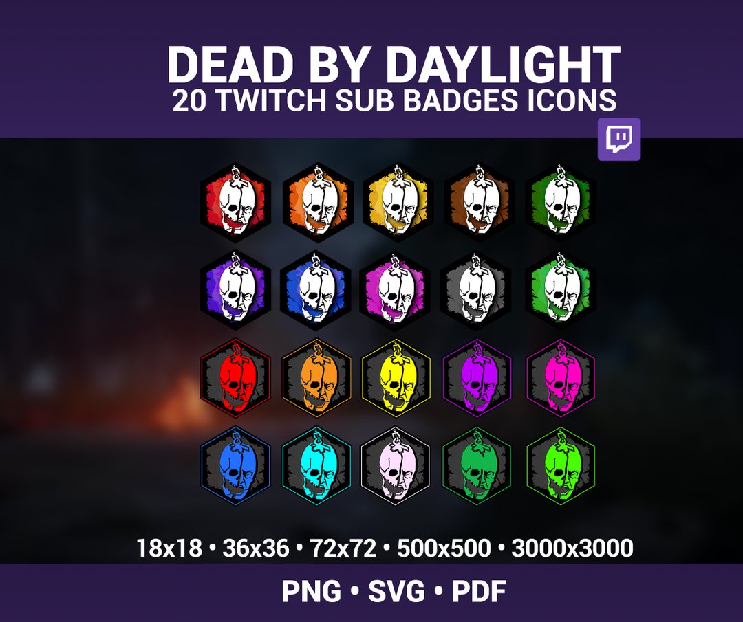 Dead by Daylight Twitch Sub Cheer Badges, Twitch Dbd Sub Badges, Bit ...