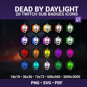 Dead by Daylight Twitch Sub Cheer Badges, Twitch Dbd Sub Badges, Bit Badges Dbd, Dead by ...