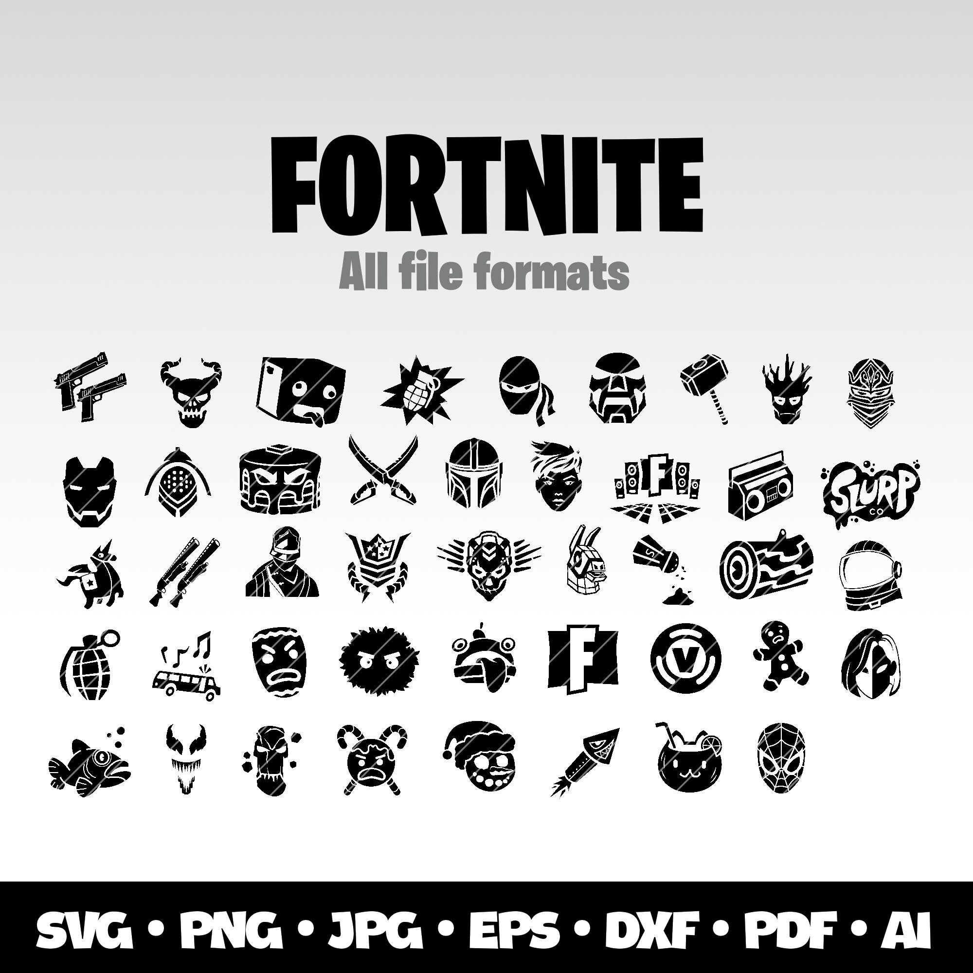 Fort Gaming Svg Bundle, F-nite Font, F-nite Clipart Svg, F-nite Lama, F ...