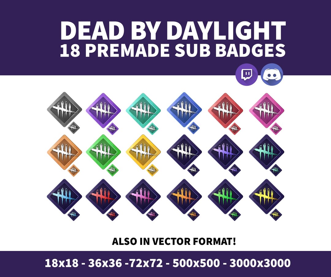 Dead by Daylight Twitch Sub Cheer Badges, Twitch Dbd Sub Badges, Bit ...