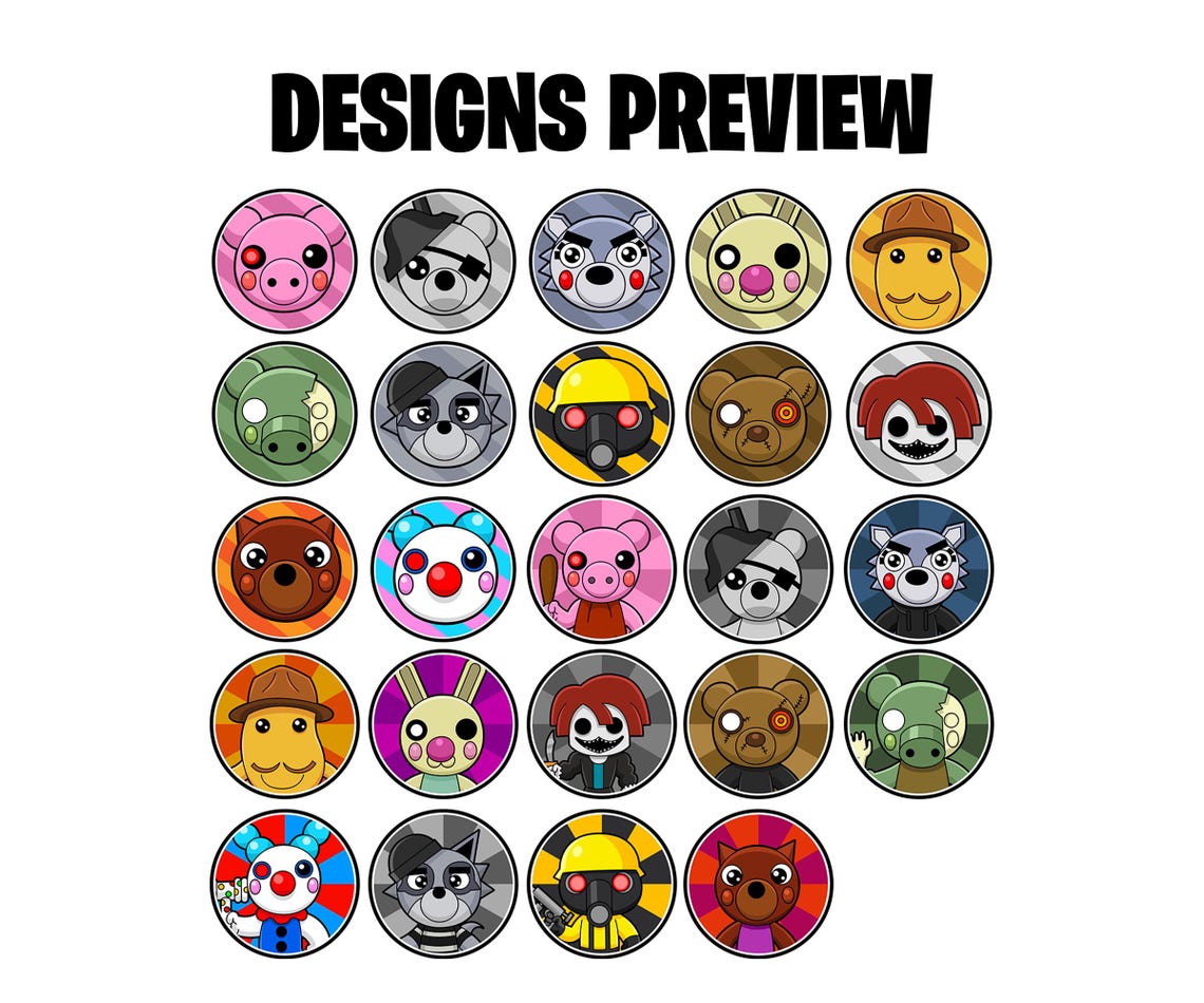 Roblox Piggy SVG Bundle Roblox Stickers Birthday Gift Piggy Cake Topper ...