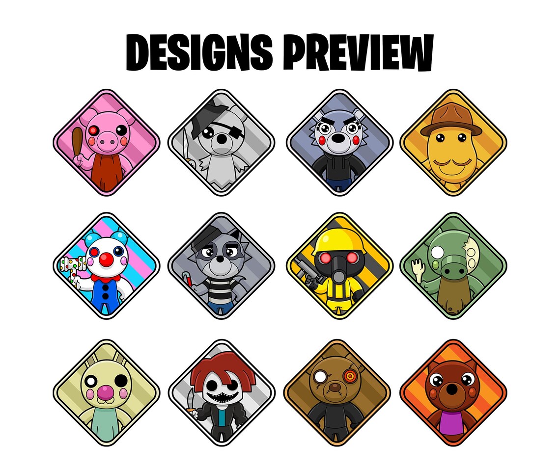 Roblox Piggy SVG Bundle Roblox Stickers Birthday Gift Piggy Cake Topper ...