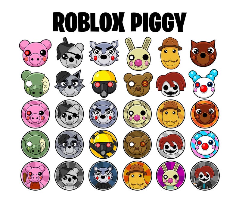 Roblox Piggy SVG Bundle Roblox Stickers Birthday Gift Piggy Cake Topper ...
