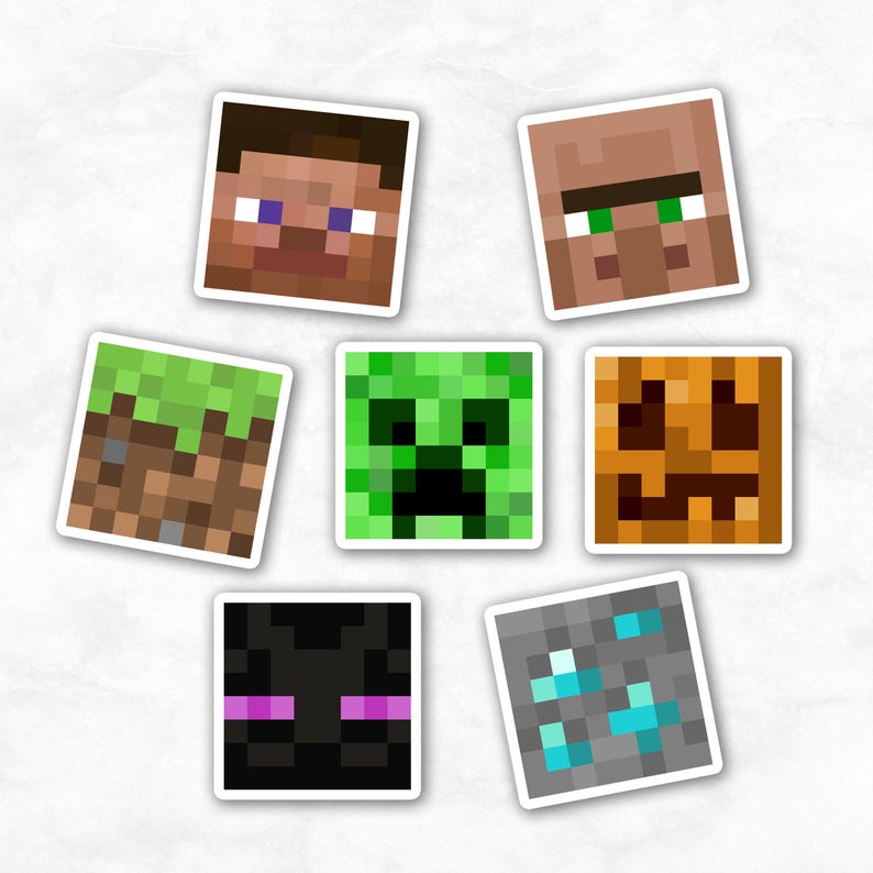 Paquete de SVG de cabezas de Minecraft para juegos Cricut Minecraft ...