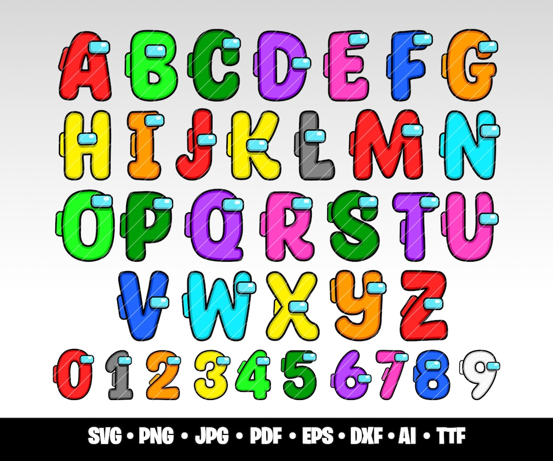 Among Us Font Birthday Boy Svg Bundle Among Us Alphabet Letters SVG ...