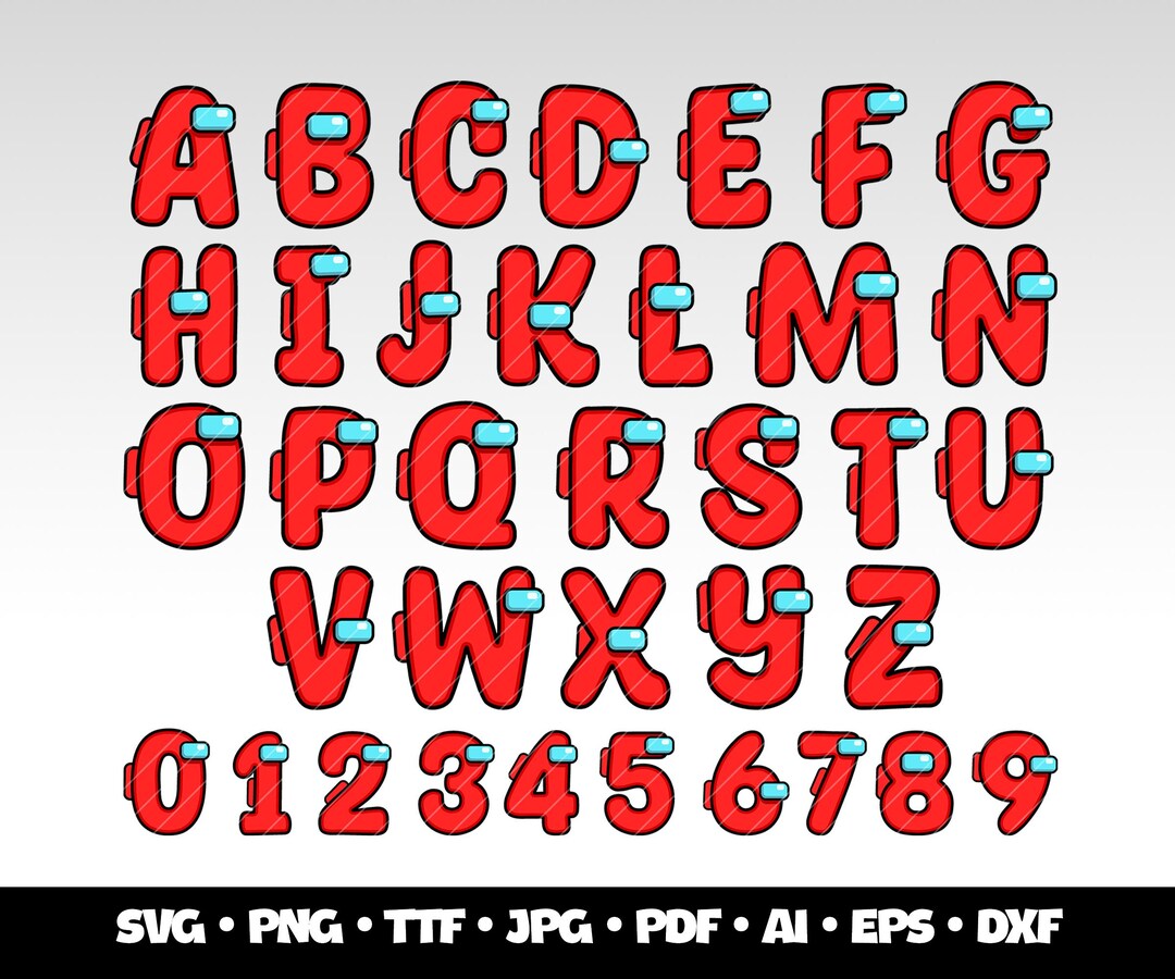Among Us Font Birthday Boy Svg Bundle Among Us Alphabet Letters SVG ...