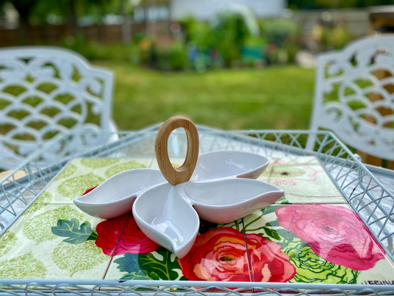 Brandani Italian Octopus Leaf White Porcelain Bamboo Serving Dish ...