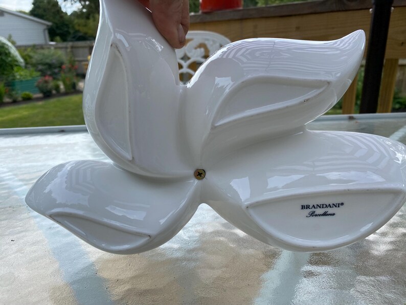 Brandani Italian Octopus Leaf White Porcelain Bamboo Serving Dish ...