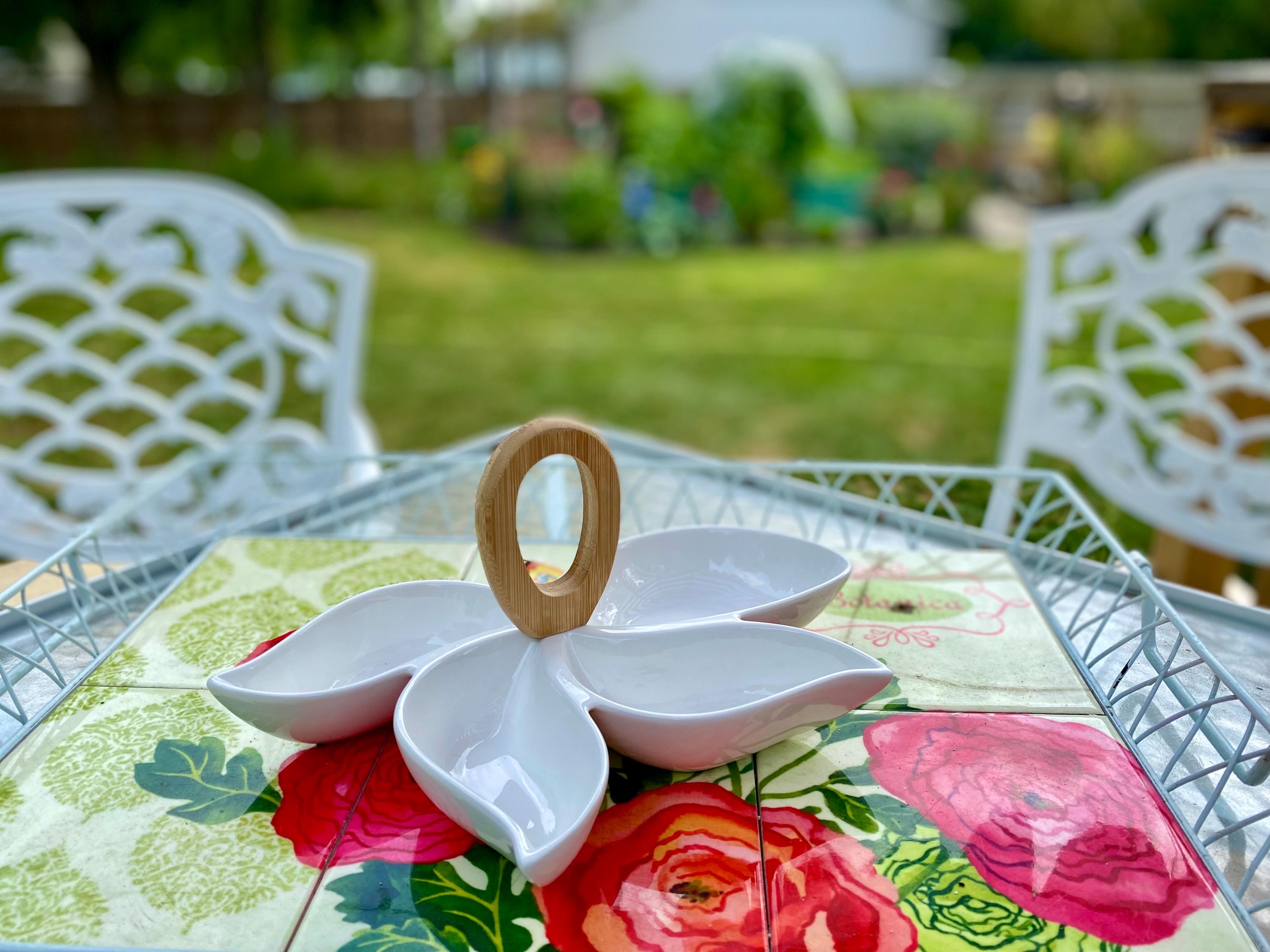 Brandani Italian Octopus Leaf White Porcelain Bamboo Serving Dish ...
