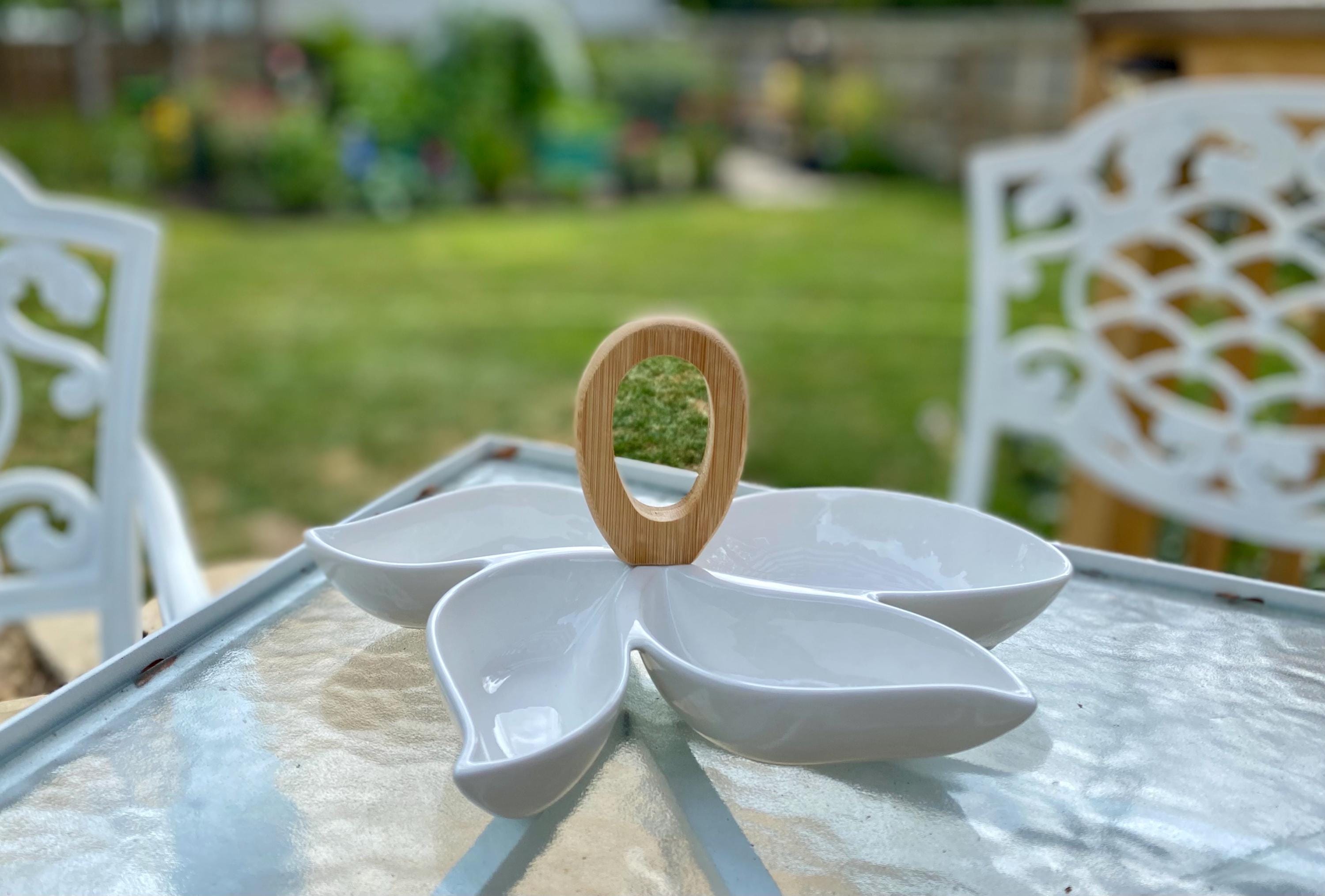 Brandani Italian Octopus Leaf White Porcelain Bamboo Serving Dish ...