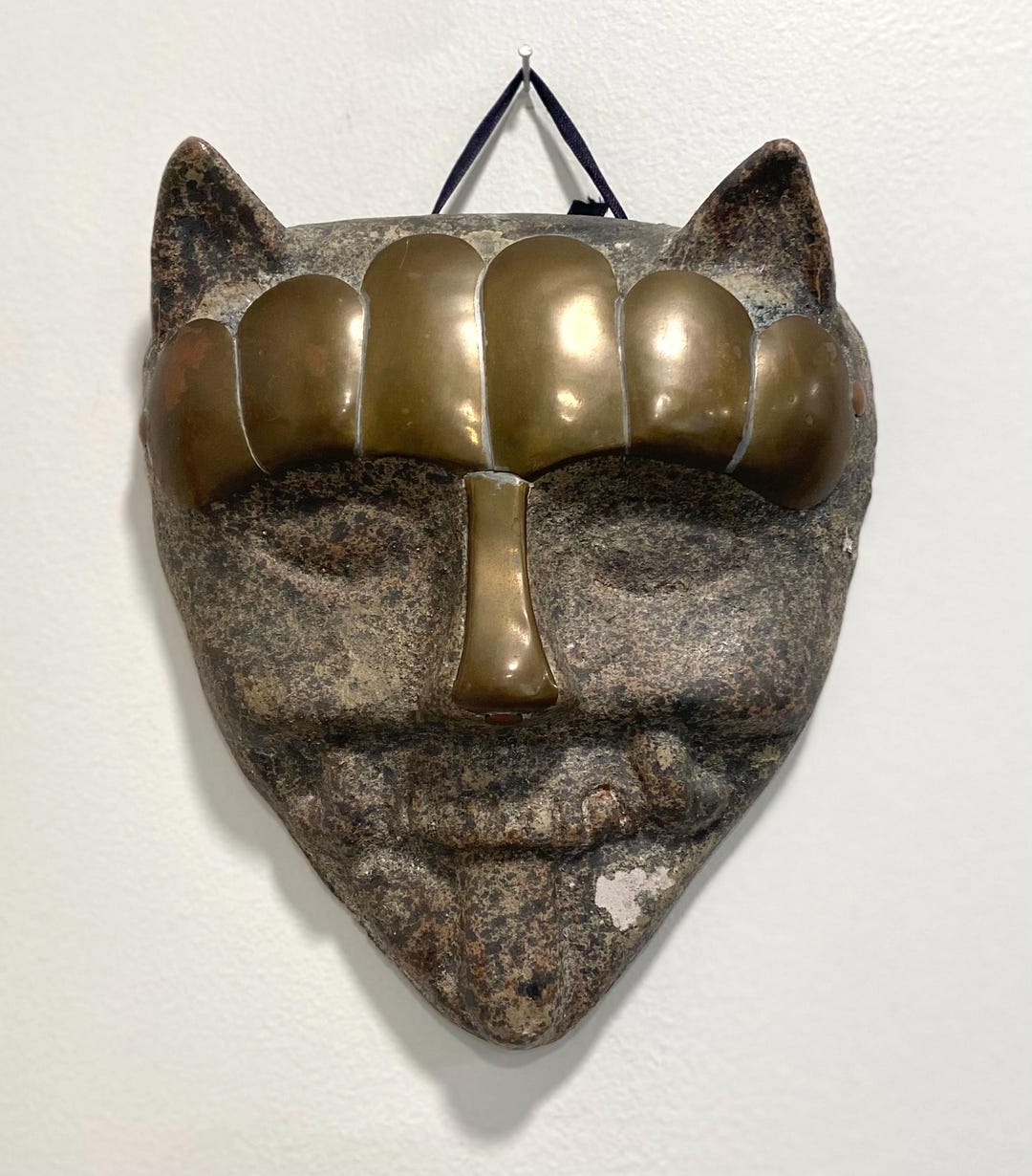 Vintage Handmade Mexican Devil Mask Signed by Artist ~ Unique Brass ...