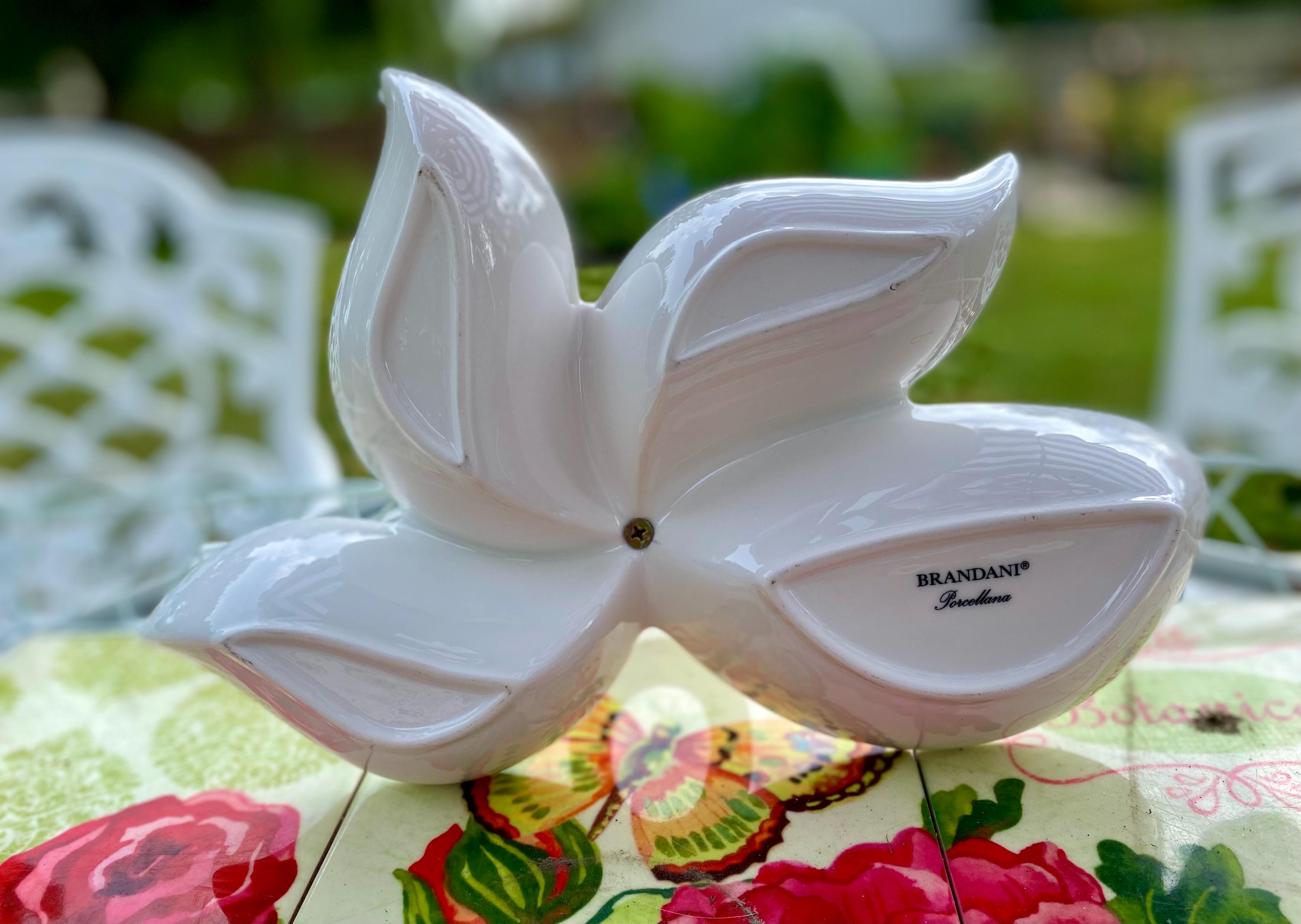 Brandani Italian Octopus Leaf White Porcelain Bamboo Serving Dish ...