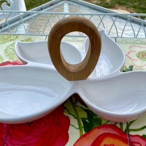 Brandani Italian Octopus Leaf White Porcelain Bamboo Serving Dish ...