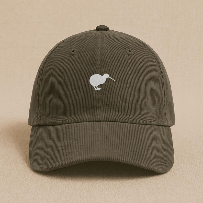 Kiwi Bird Embroidery Corduroy Dad Hat: Vintage New Zealand Animal ...
