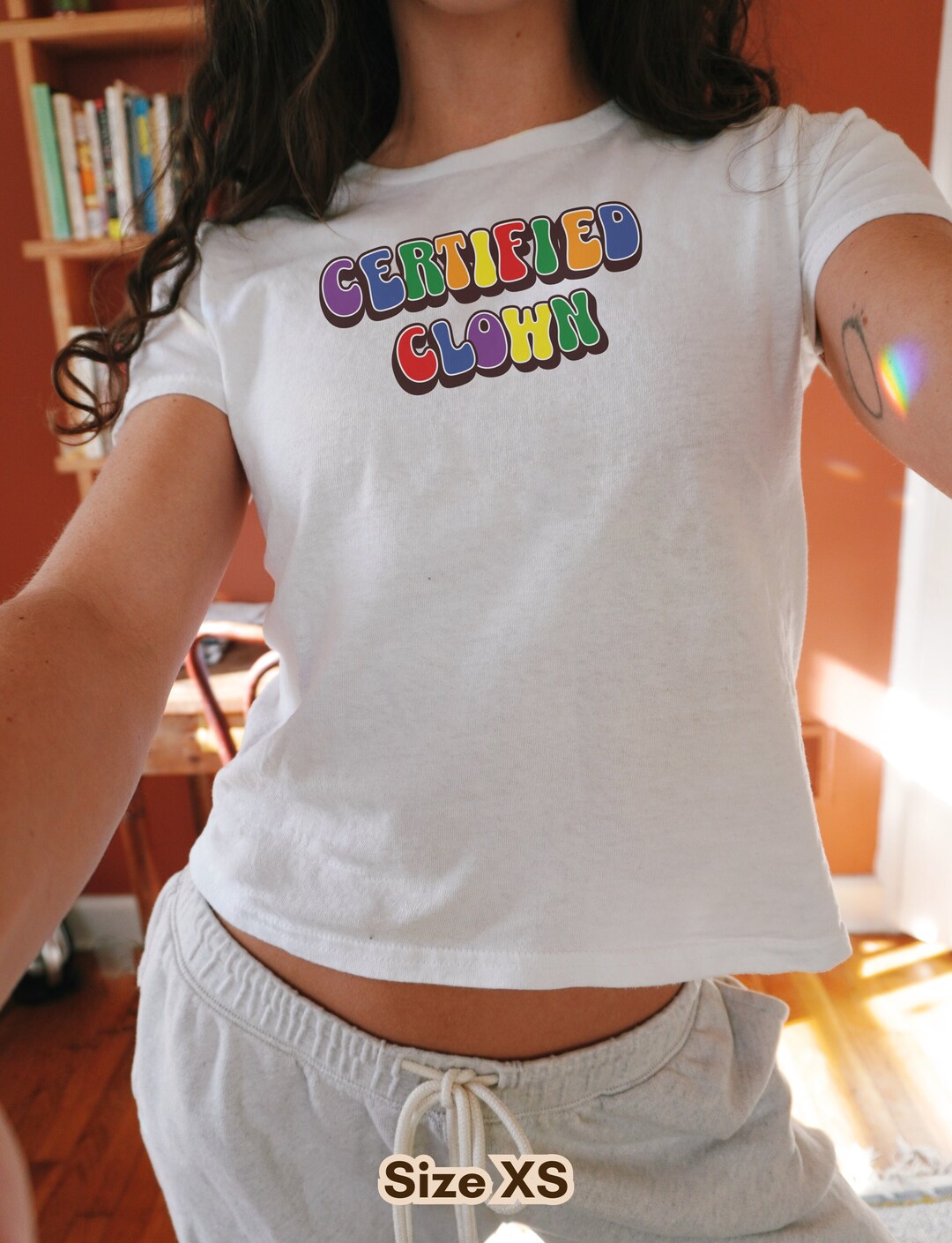 Certified Clown 90s Baby Tee, Clowncore Clothing, Funny Graphic Tee ...