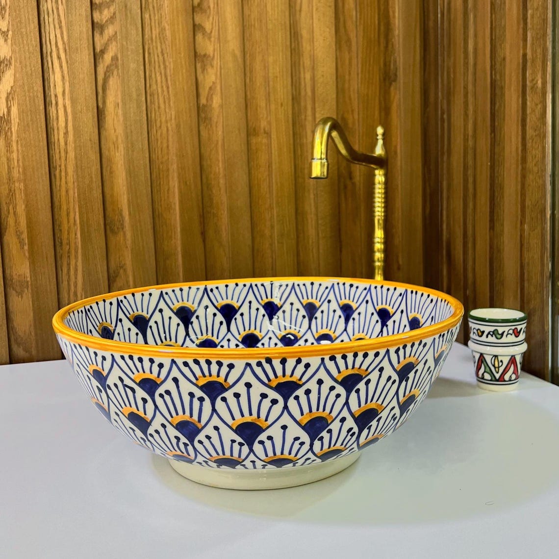 Vessel Sink-handmade Ceramic Sink-bathroom Ceramic Sink-moroccan Basin ...