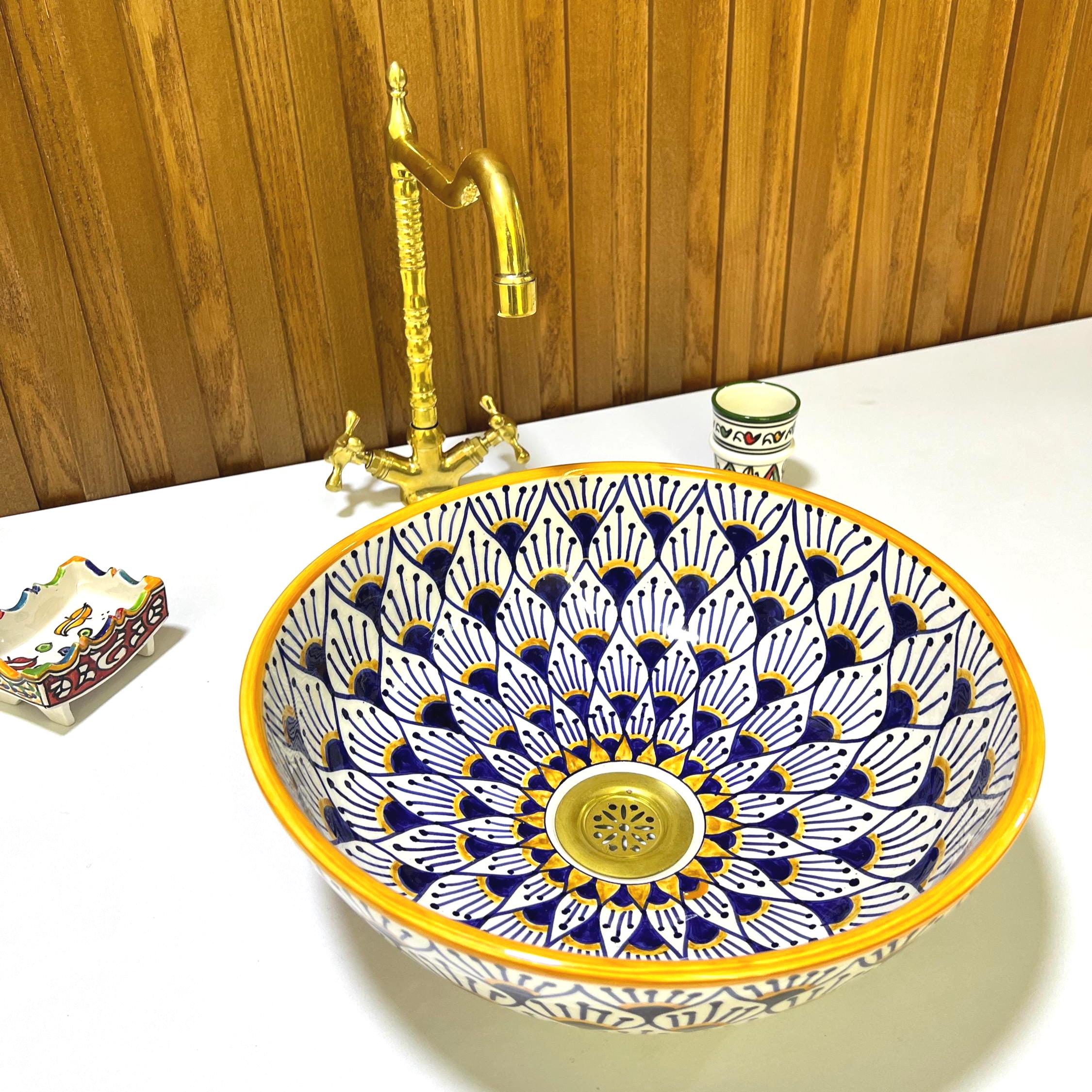 Vessel Sink-handmade Ceramic Sink-bathroom Ceramic Sink-moroccan Basin ...