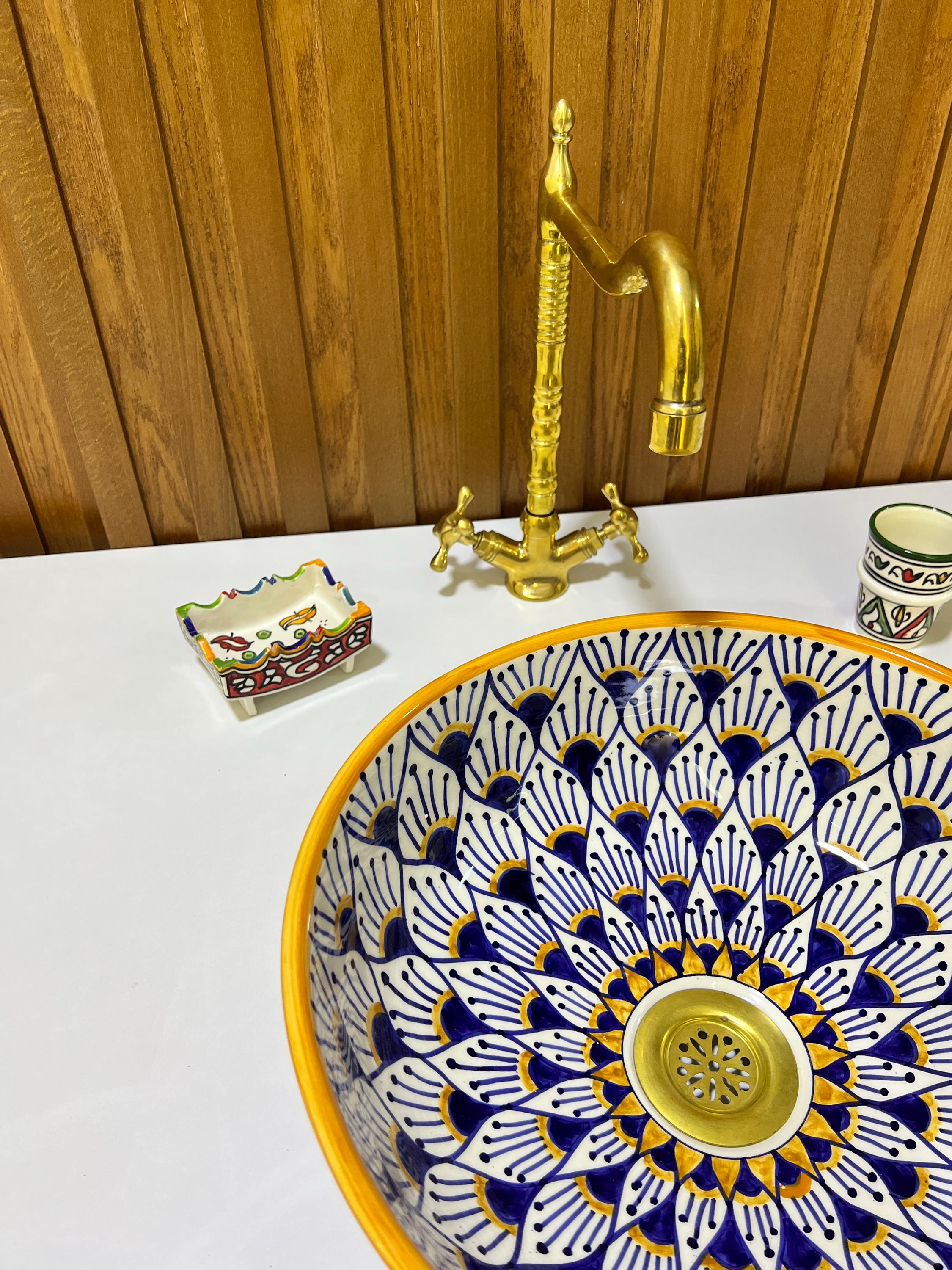 Vessel Sink-handmade Ceramic Sink-bathroom Ceramic Sink-moroccan Basin ...