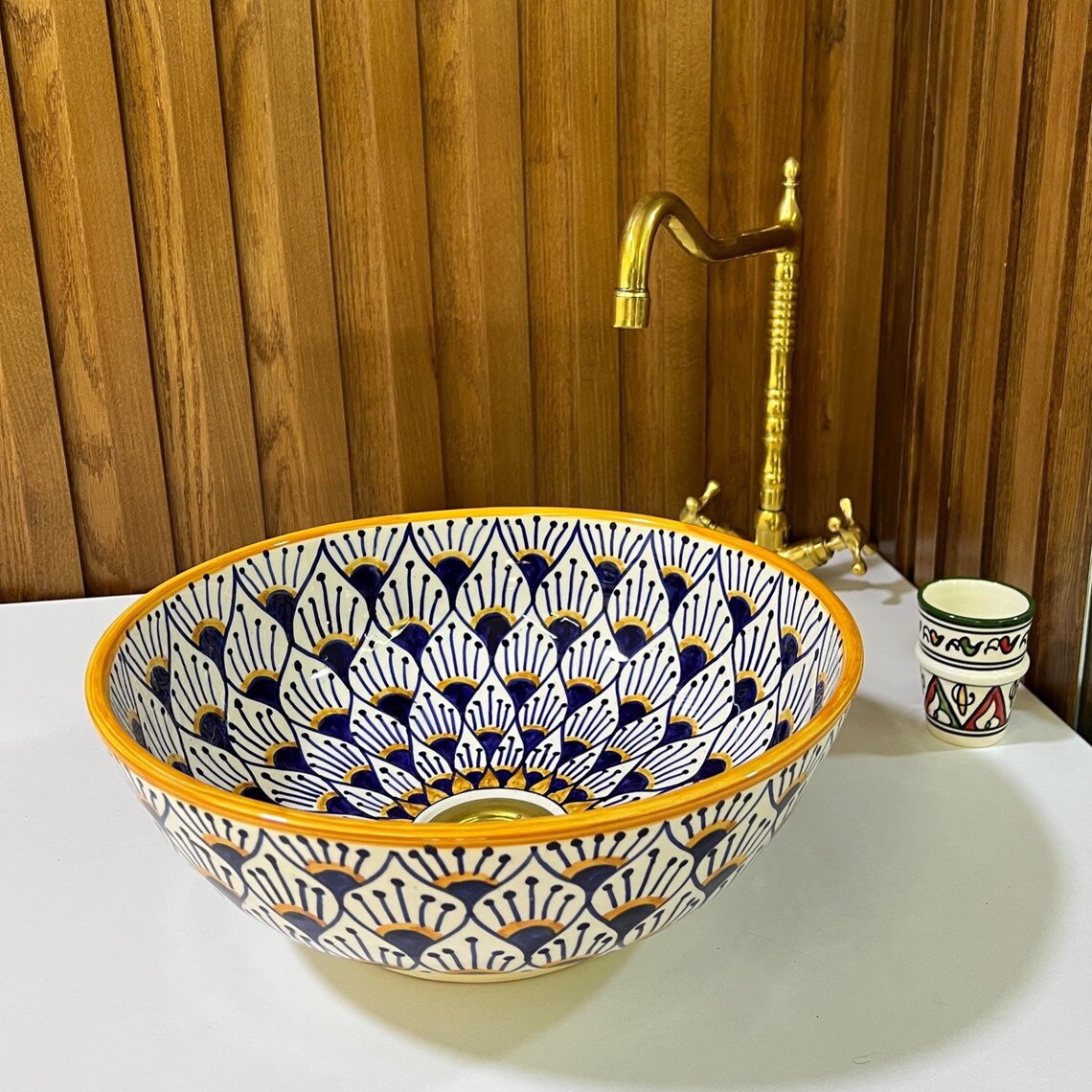 Vessel Sink-handmade Ceramic Sink-bathroom Ceramic Sink-moroccan Basin ...