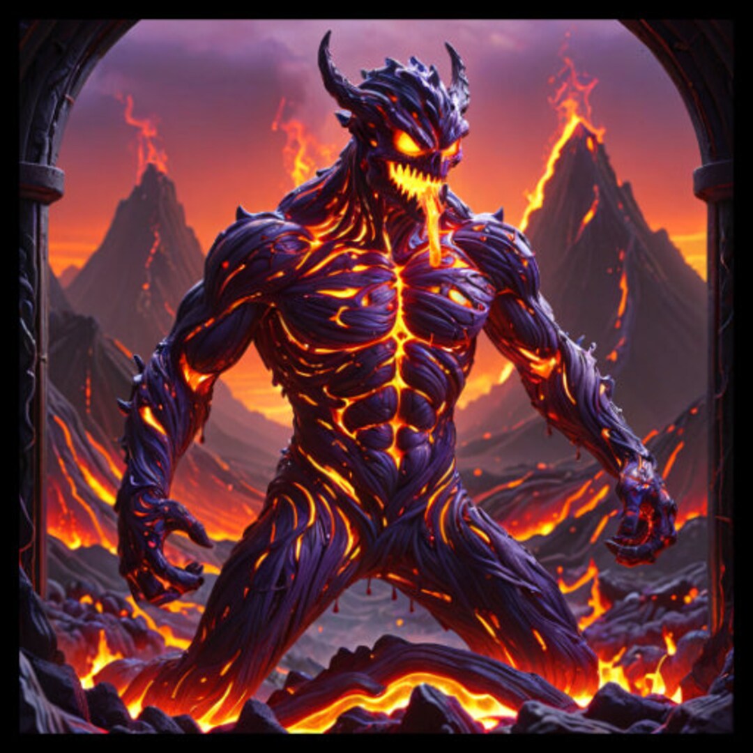 Purple Lava Demon Vibrant, Colourful, Instant PDF Download, Full Cover ...