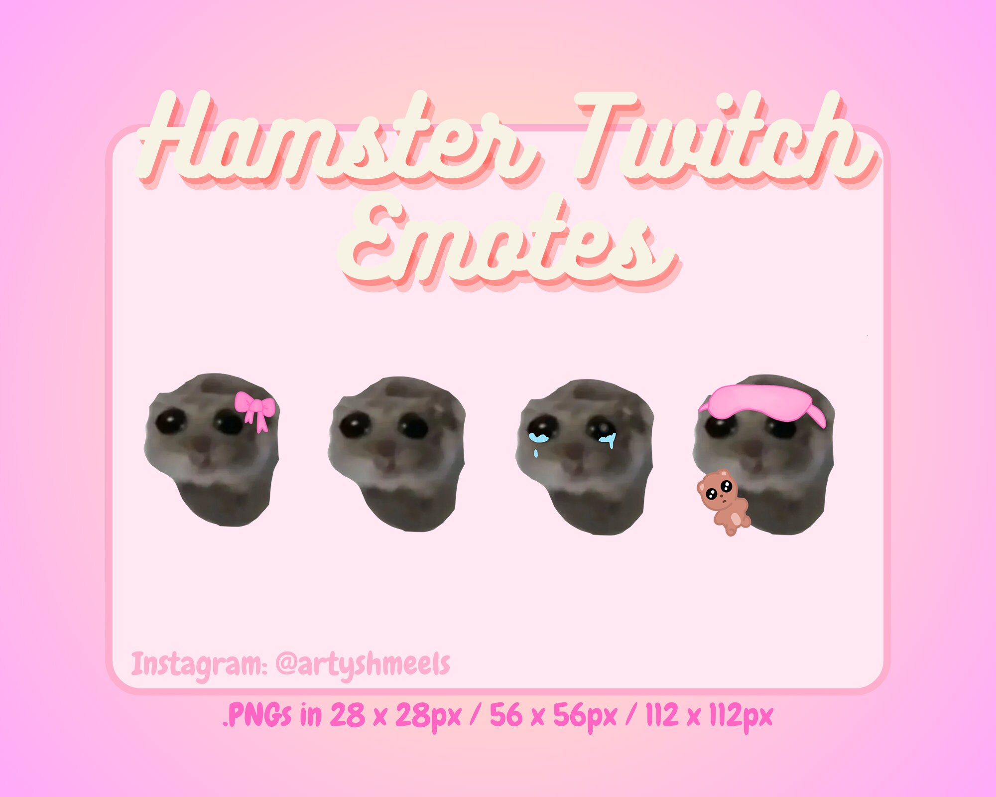Sad Hamster Twitch Emotes Discord Emotes Girly Cute - Etsy
