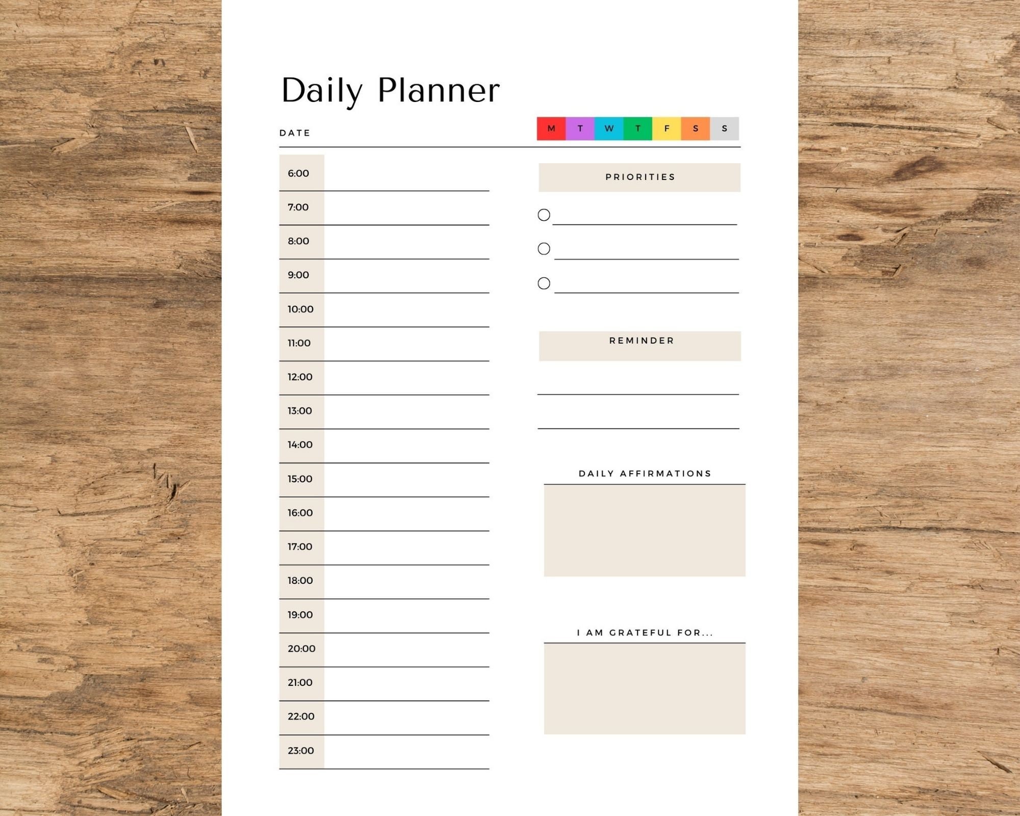 Daily Planner Printable to Do List Work / Personal Life Daily Organizer ...