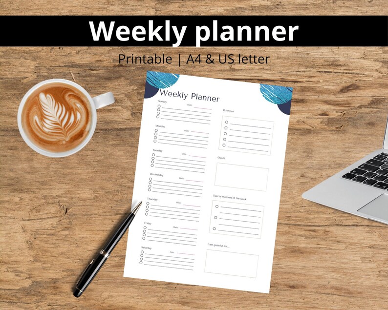 Weekly Planner Printable to Do List Weekly Organizer Journal Weekly ...