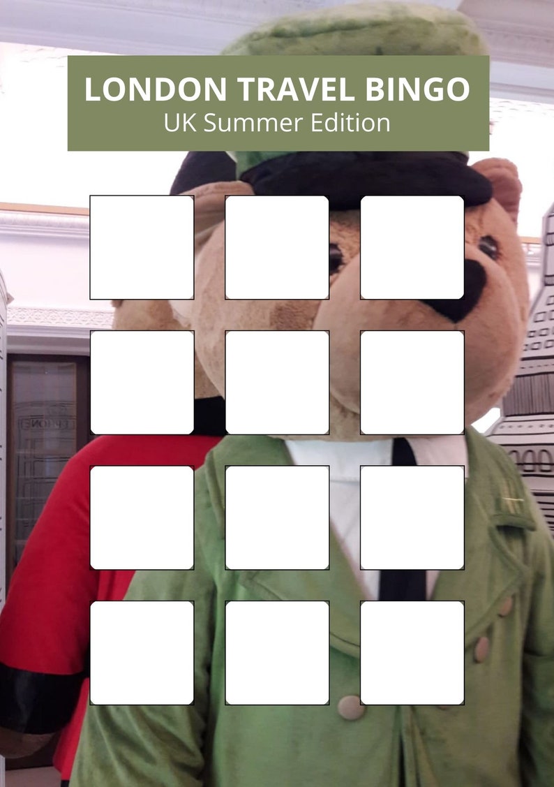 London Travel Bingo Cards - Etsy