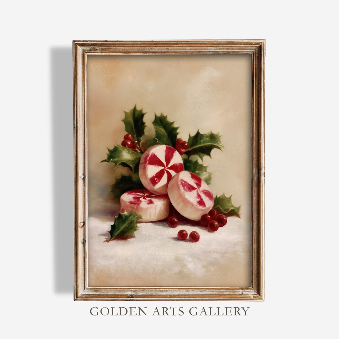 Vintage Peppermint Candy Christmas Art Print (digital Download) - Etsy
