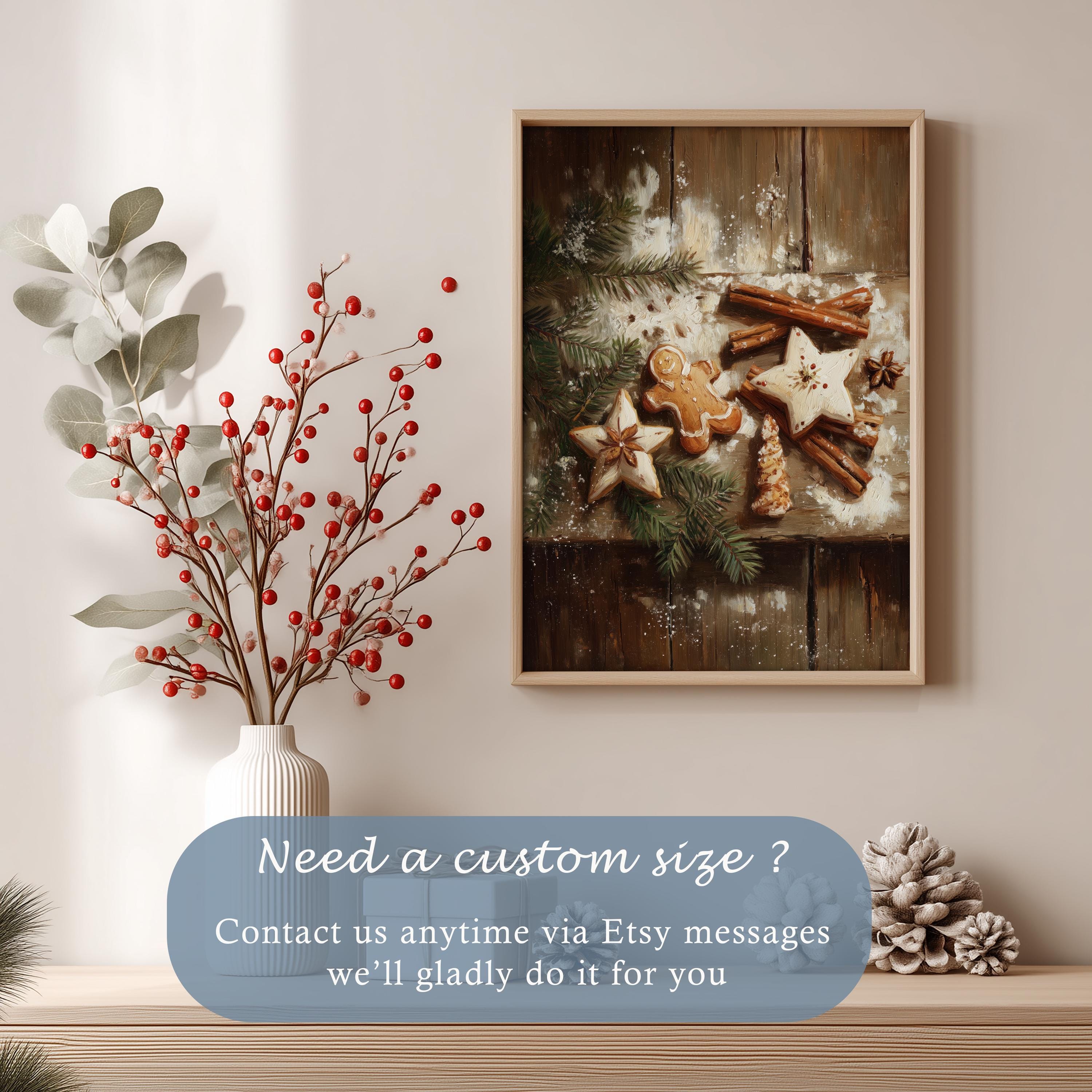 Christmas Cookie Art Print, Vintage Holiday Kitchen Decor (digital ...
