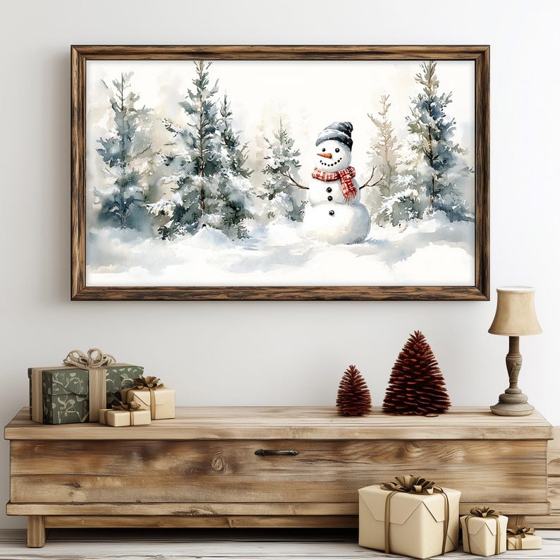 Christmas Bundle of Frame TV Arts, Farmhouse Christmas Tree Painting ...