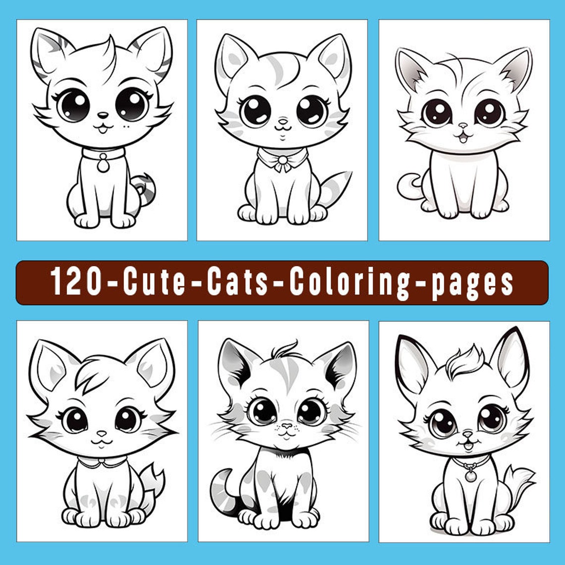 Cute Cat Coloring Pages for Kids | Cute Kitten Coloring Pages, Birthday ...