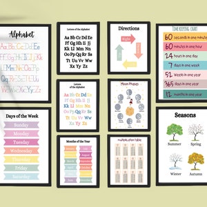 25 Educational Wall Art, Classroom Posters, Homeschool Printables ...